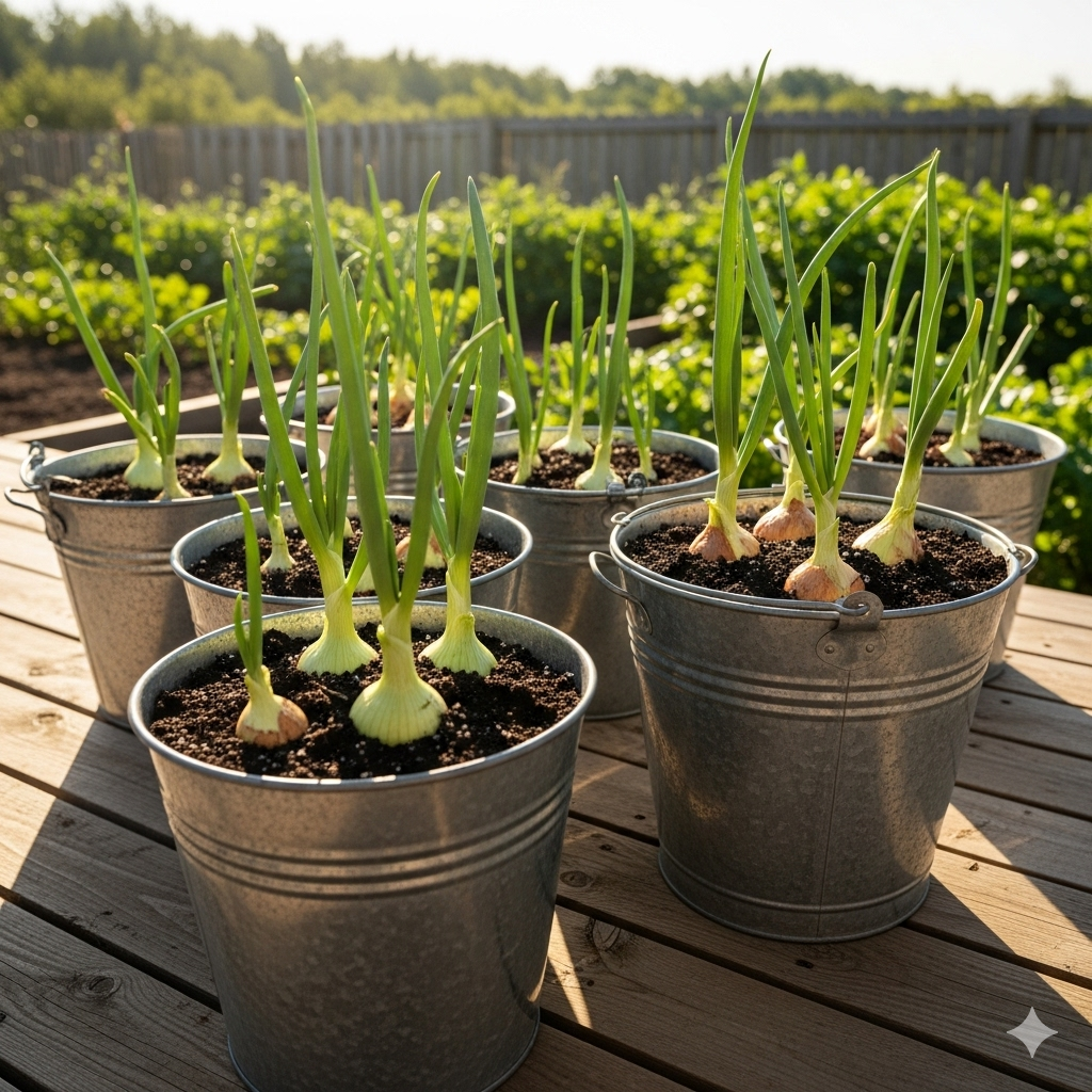 Balcony-Friendly Onion Bucket Growing - Home Garden Tips