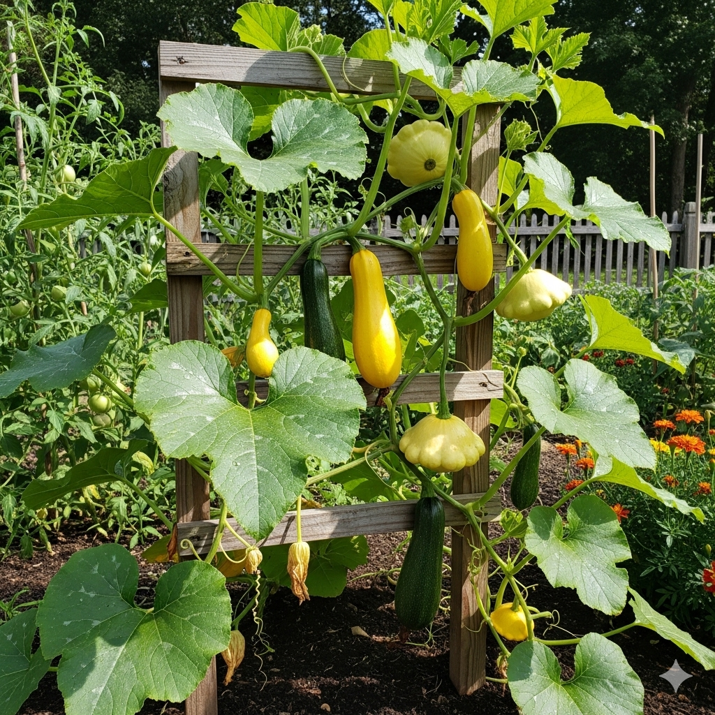 Wall Trellises That Keep Squash Off the Ground - Home Garden Tips