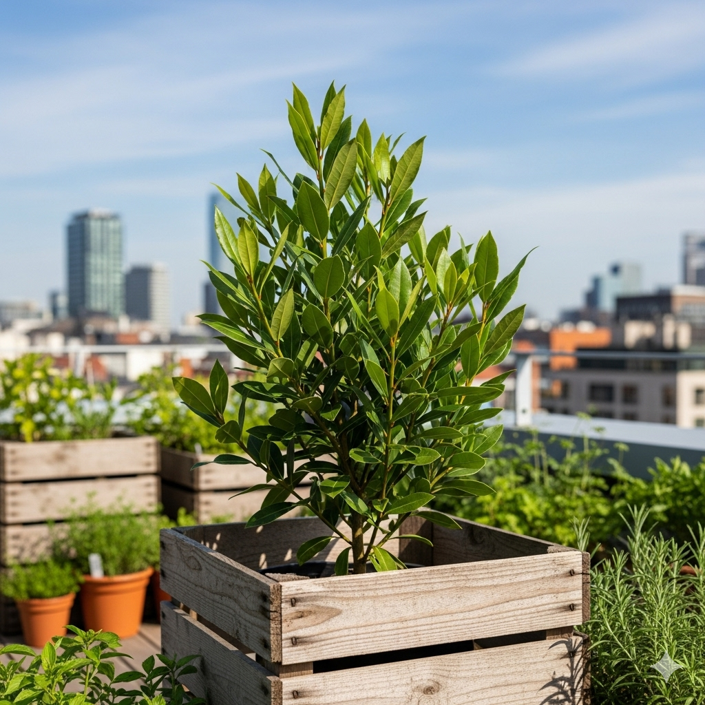 Urban Bay Tree Cultivation in Balcony Crate Planters - Home Garden Tips