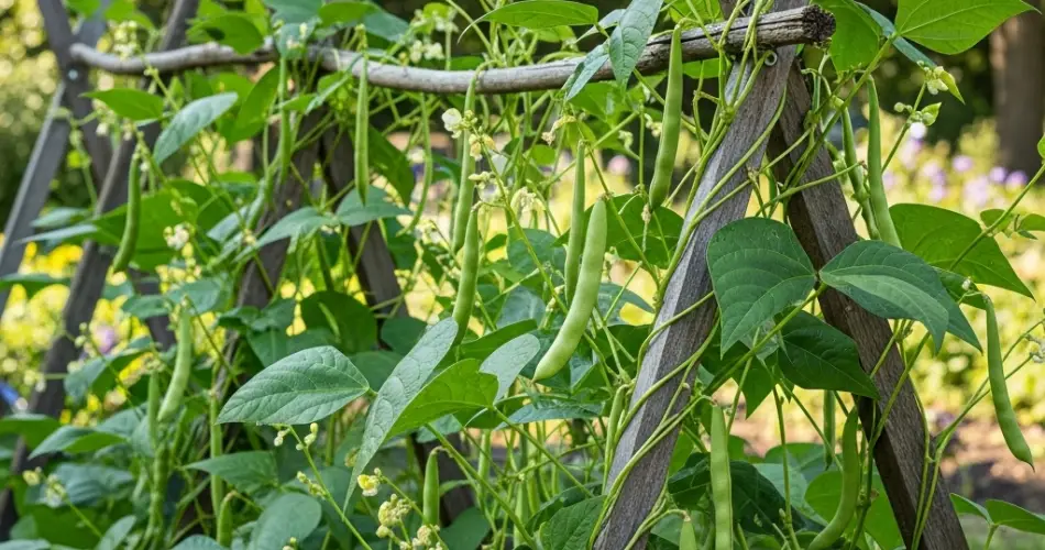 DIY Wooden Poles for Trellised Bean Plants - Home Garden Tips