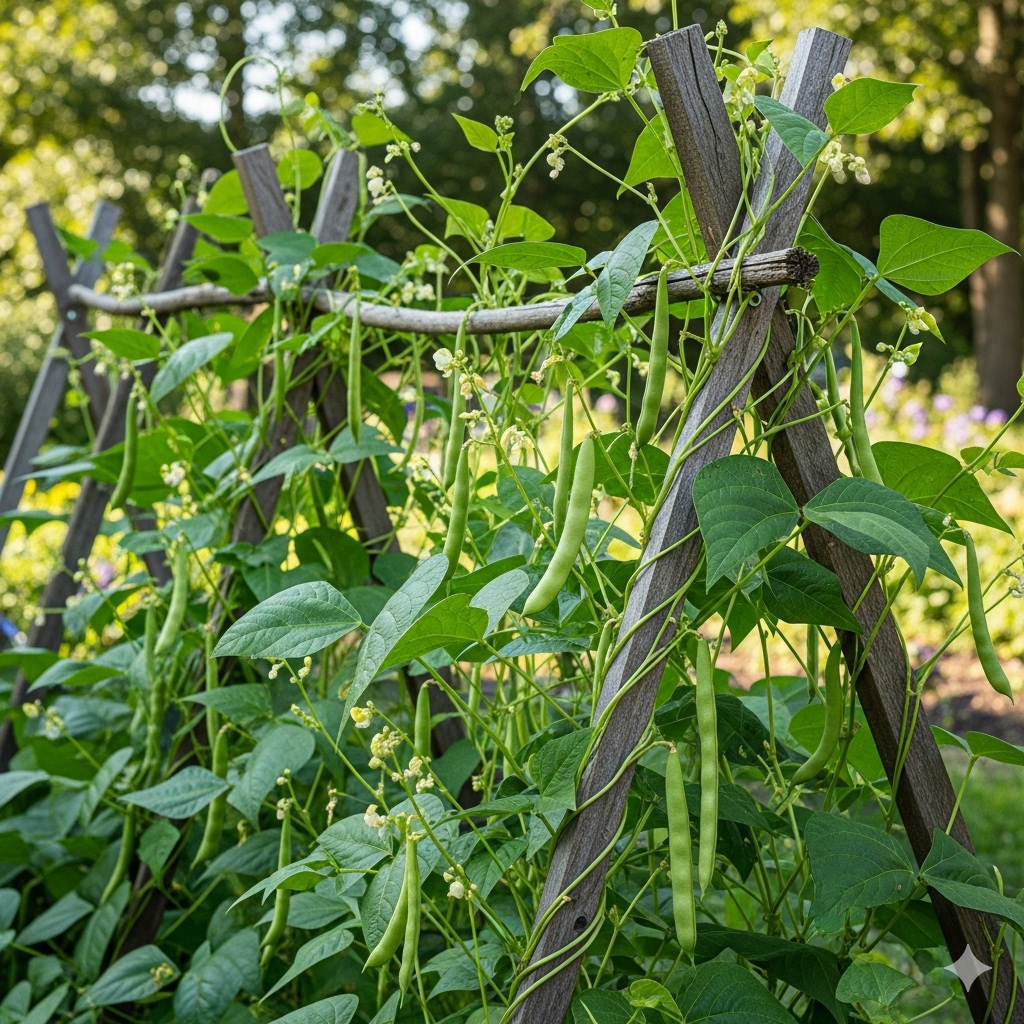 DIY Wooden Poles for Trellised Bean Plants - Home Garden Tips