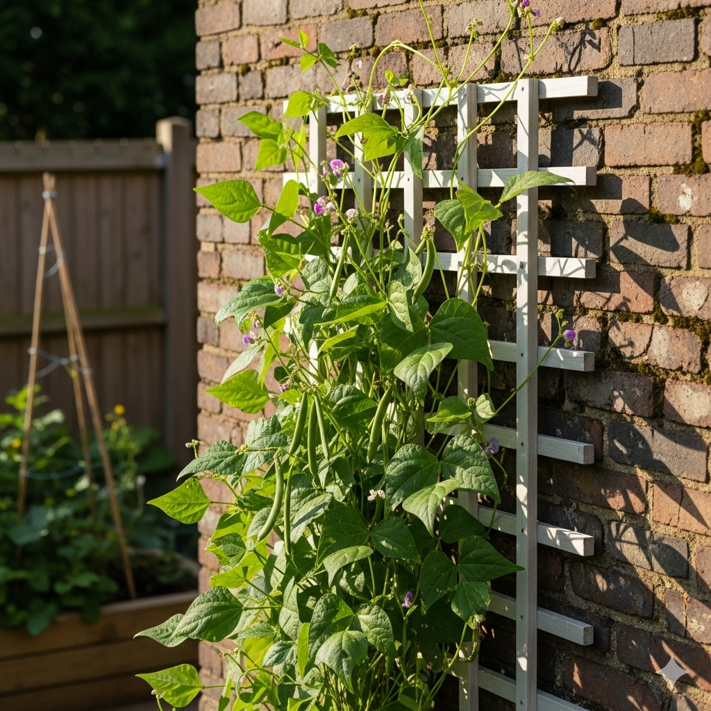Wall-Mounted Mesh for Compact Bean Growth - Home Garden Tips