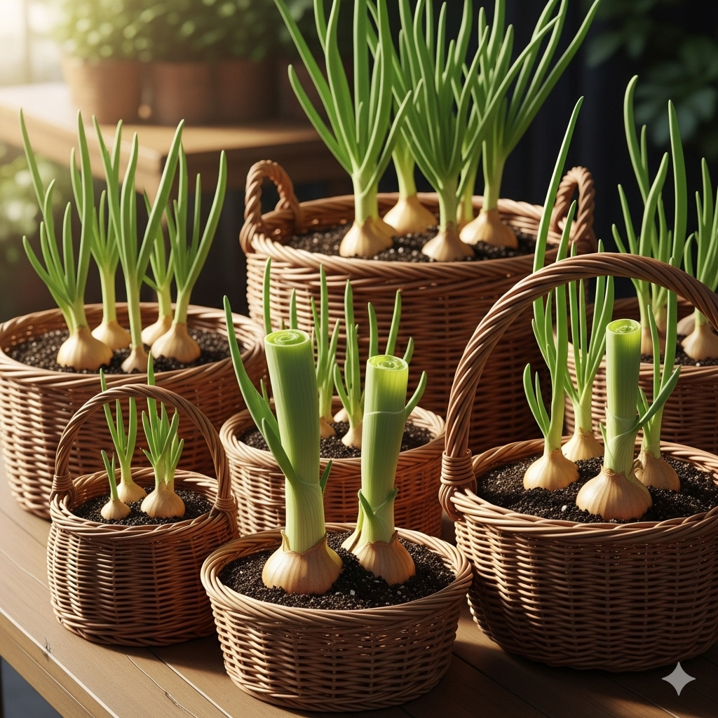 Easy Onion Harvests from Woven Containers - Home Garden Tips
