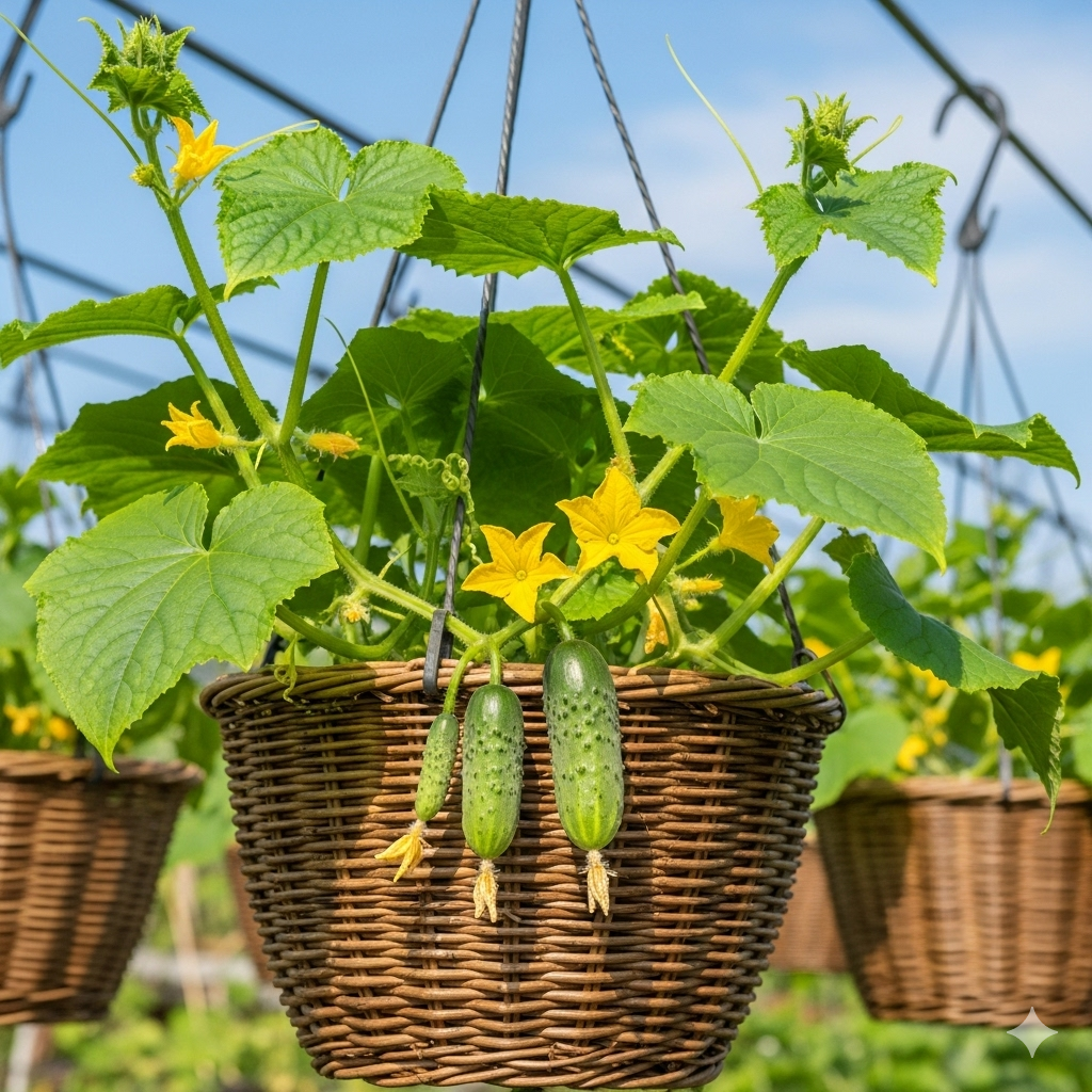 Easy Care Tips for Cucumbers in Hanging Baskets - Home Garden Tips