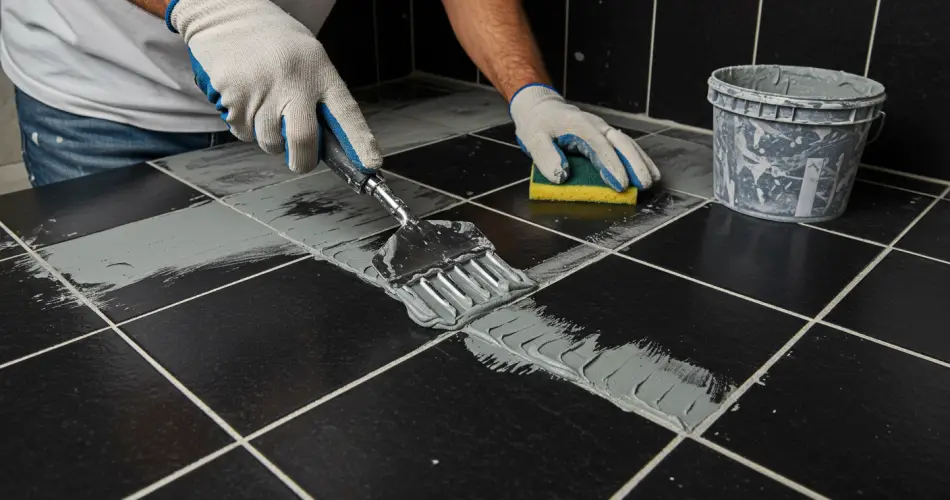 This natural compound will make black tile grout white again. - Home ...