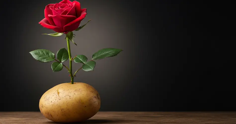 Put a rose stem in a potato: see what happens a week later - Home ...