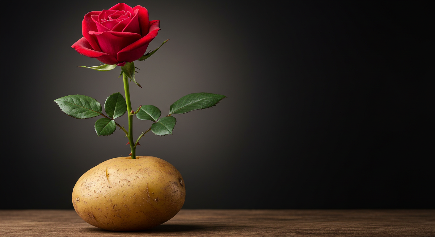 Put a rose stem in a potato: see what happens a week later - Home ...