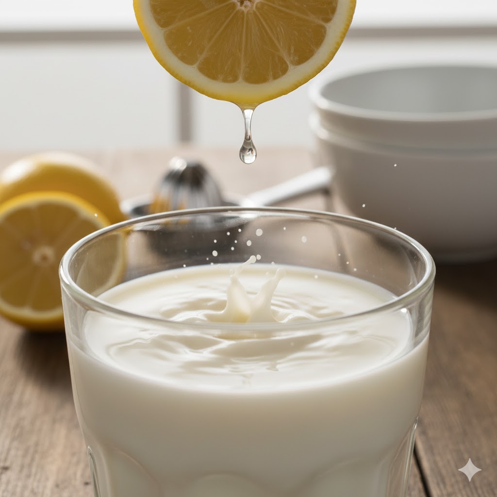 Just throw a drop of lemon into your milk and you'll never shop again ...