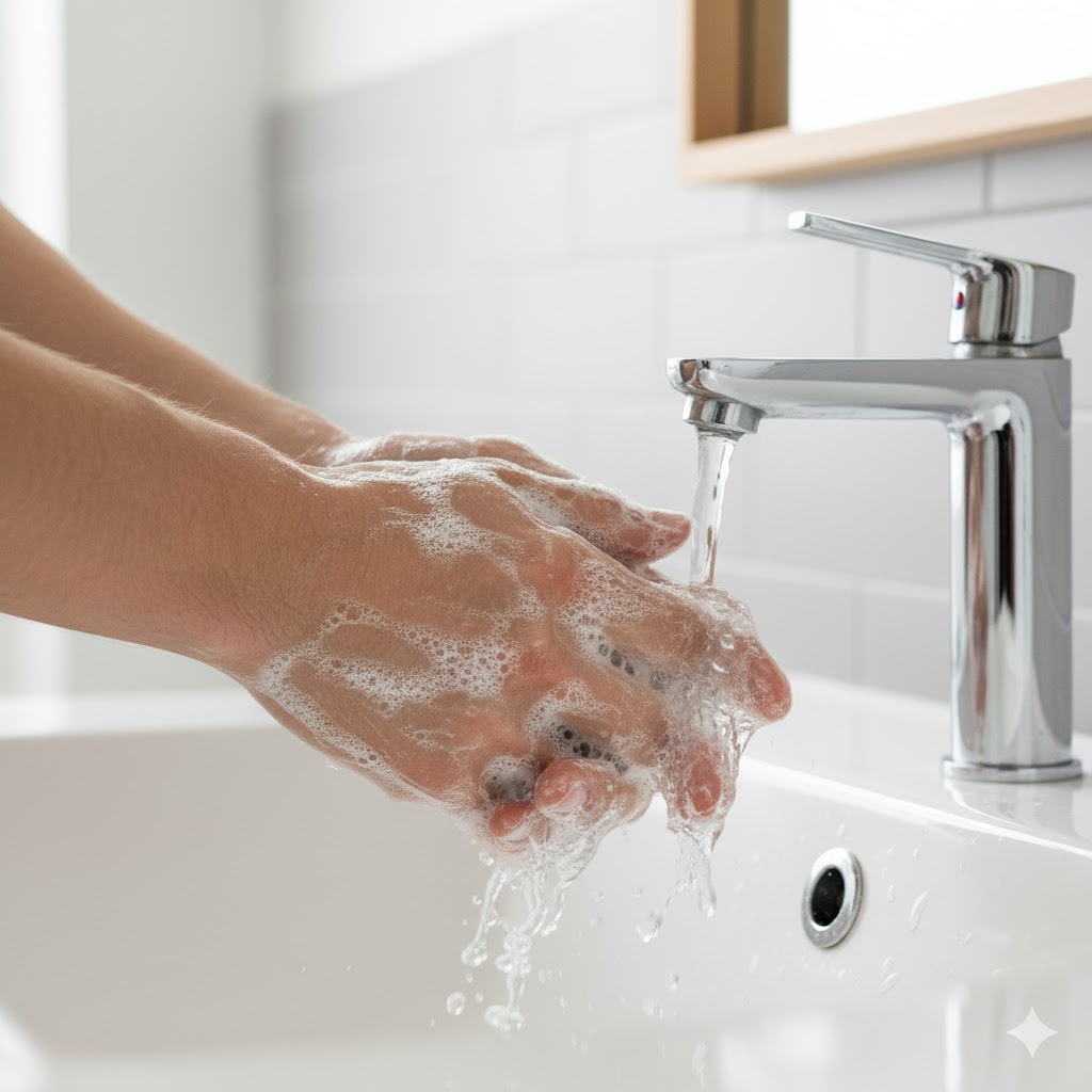 Bleach smell on your hands? Just a pinch and it won't be a problem ...