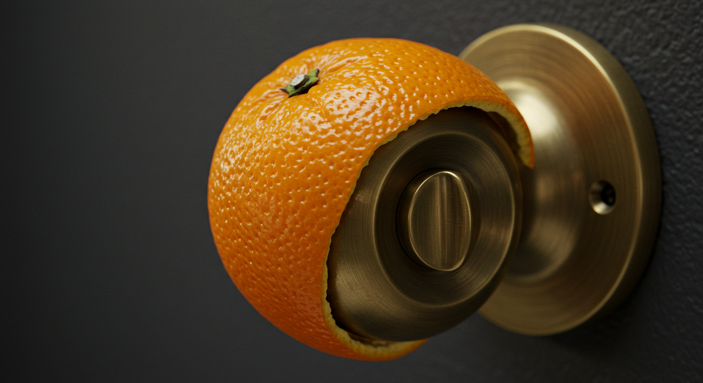 Putting an orange peel on the doorknob solves a common household ...