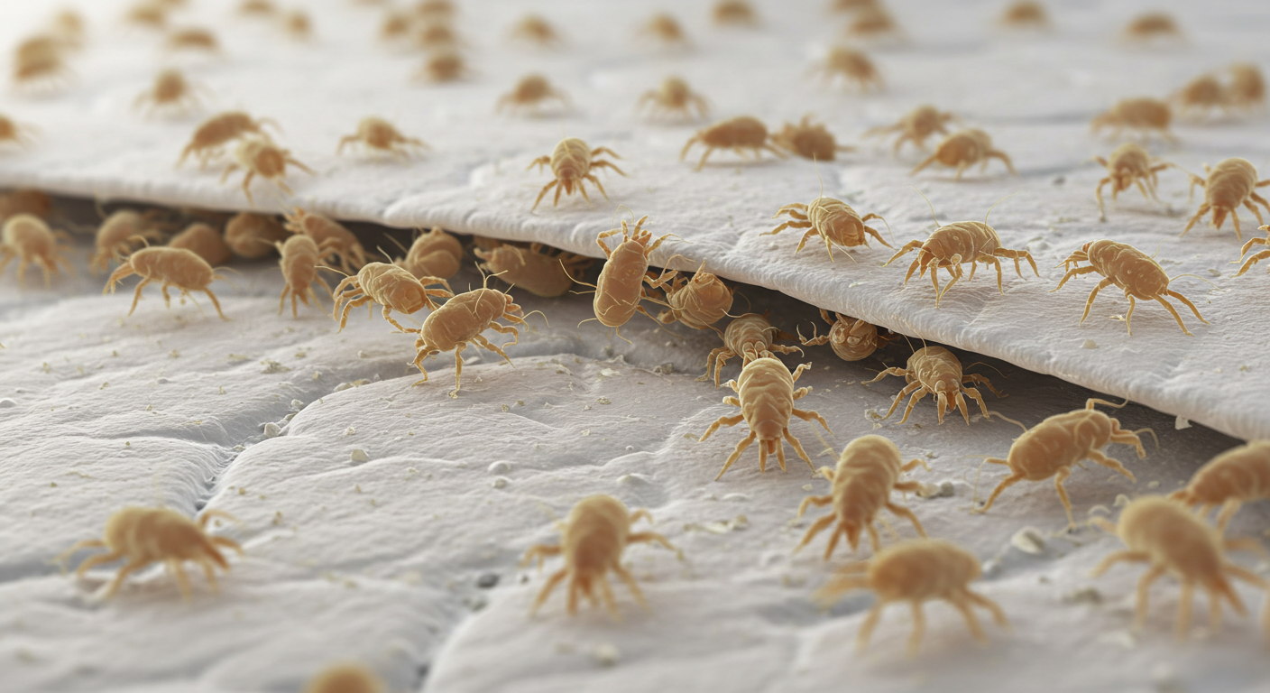 Mattress full of mites, check this point: they always make a nest ...